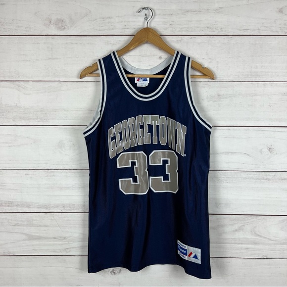 Vintage | Shirts | Vintage 9s Georgetown Hoyas X Majestic Jersey Fits ...